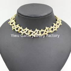 Brand New Gold Plated Men Women Cuban Necklaces Rhinestone Iced Out Curb Cuban Chain Necklace Jewelry For Hip Hop Lover