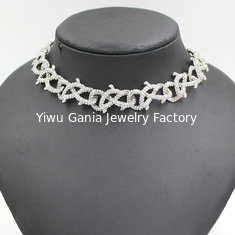 Brand New Imitation Rhodium Cuban Necklace Rhinestone Iced Out Curb Cuban Chain Necklace Jewelry For Bride Wedding Gifts