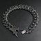 Fashion Jewelry Gun Metal Black Color 13.5mm Iced Out Rhinestone Curb Cuban Chain Bracelets For Men Women Gifts