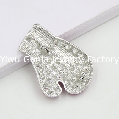 New Arrival Breast Cancer Awareness Jewelry Pink Ribbon Fighting Box Gloves Pin Brooch Rhinestone Brooch Pins